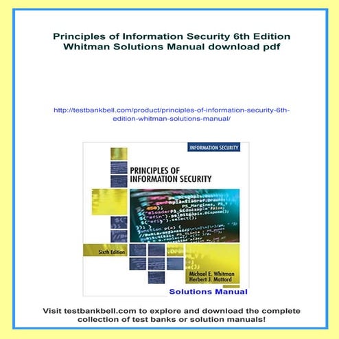 Principles of Information Security 6th Edition Whitman Solutions Manual ...