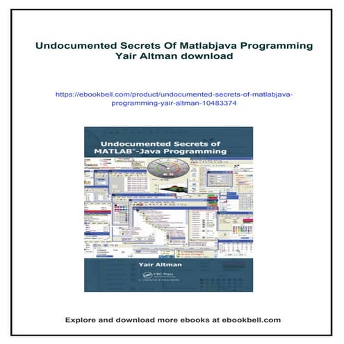Undocumented Secrets Of Matlabjava Programming Yair Altman | PDF