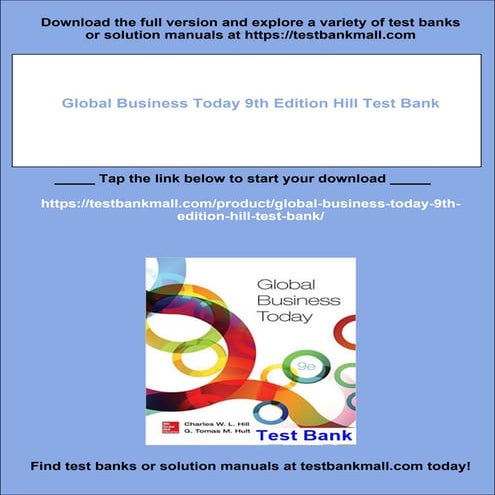 Global Business Today 9th Edition Hill Test Bank | PDF