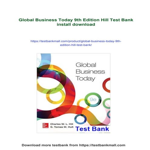 Global Business Today 9th Edition Hill Test Bank | PDF