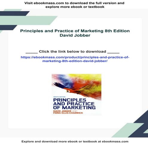 Principles and Practice of Marketing 8th Edition David Jobber | PDF
