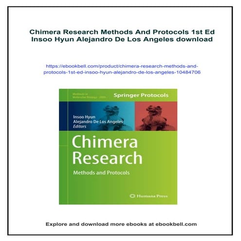 Chimera Research Methods And Protocols 1st Ed Insoo Hyun Alejandro De ...