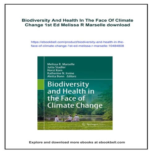 Biodiversity And Health In The Face Of Climate Change 1st Ed Melissa R ...