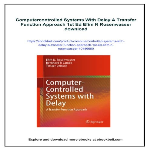Computercontrolled Systems With Delay A Transfer Function Approach 1st Ed Efim N Rosenwasser | PDF