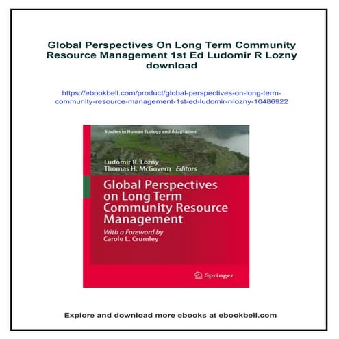 Global Perspectives On Long Term Community Resource Management 1st Ed ...
