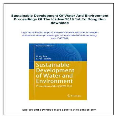 Sustainable Development Of Water And Environment Proceedings Of The Icsdwe 2019 1st Ed Rong Sun ...