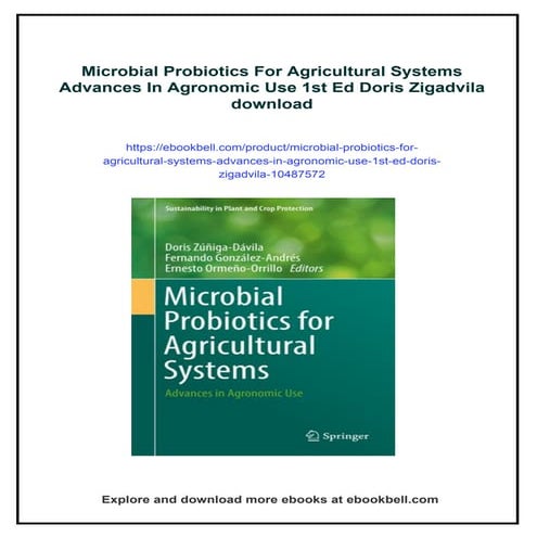 Microbial Probiotics For Agricultural Systems Advances In Agronomic Use ...