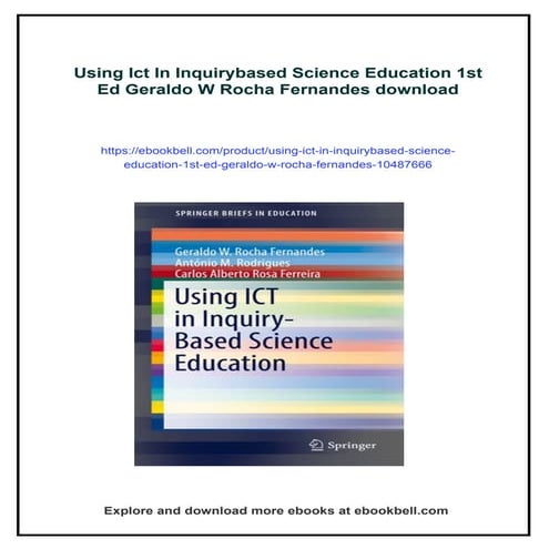 Using Ict In Inquirybased Science Education 1st Ed Geraldo W Rocha ...