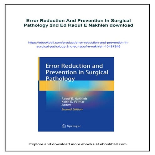 Error Reduction And Prevention In Surgical Pathology 2nd Ed Raouf E Nakhleh | PDF