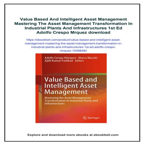Value Based And Intelligent Asset Management Mastering The Asset ...