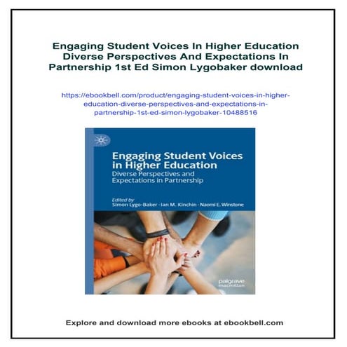 Engaging Student Voices In Higher Education Diverse Perspectives And ...