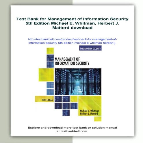 Test Bank for Management of Information Security 5th Edition Michael E ...