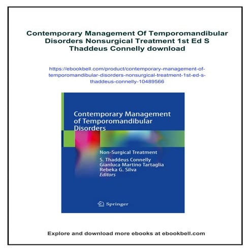 Contemporary Management Of Temporomandibular Disorders Nonsurgical ...