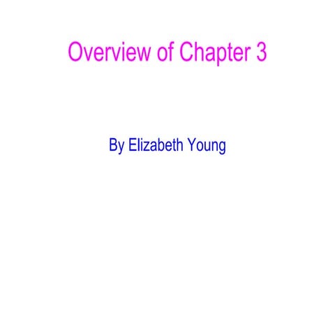 E Young Ch 3 & 13 Presentation | PPT