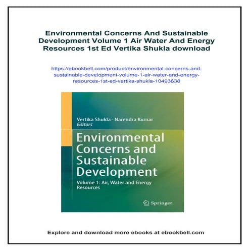 Environmental Concerns And Sustainable Development Volume 1 Air Water ...