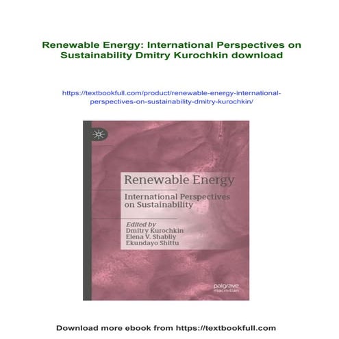 Renewable Energy: International Perspectives on Sustainability Dmitry Kurochkin | PDF