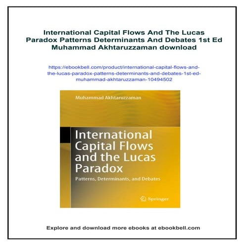 International Capital Flows And The Lucas Paradox Patterns Determinants ...