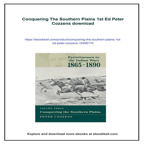 Conquering The Southern Plains 1st Ed Peter Cozzens | PDF