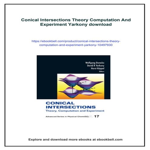 Conical Intersections Theory Computation And Experiment Yarkony | PDF