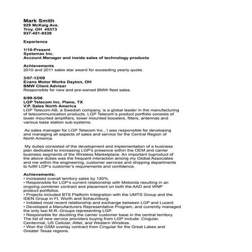 Mark Smith resume | PDF