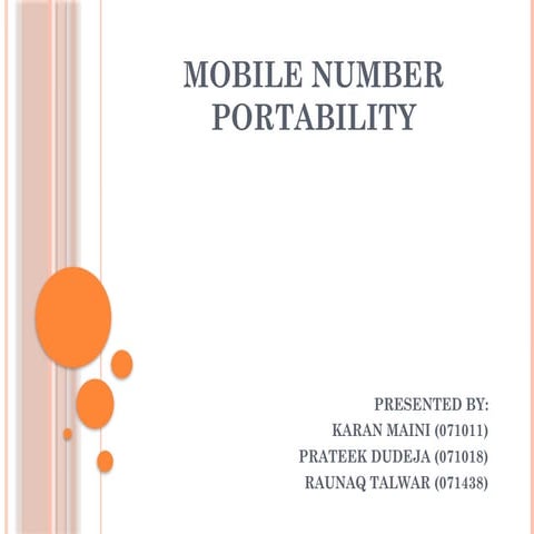 MOBILE NUMBER PORTABILITY | PPTX