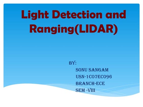Lidar final ppt | PPTX | Geography | Science