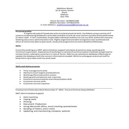 Matthew Wood CV | DOCX