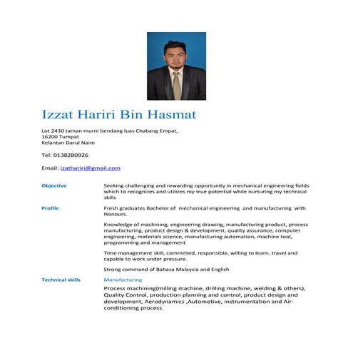 Resume izzat | DOC
