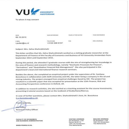 VU certification | PDF