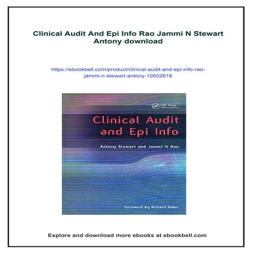 Clinical Audit And Epi Info Rao Jammi N Stewart Antony | PDF