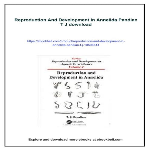 Reproduction And Development In Annelida Pandian T J | PDF