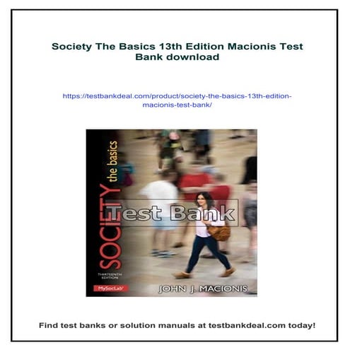 Society The Basics 13th Edition Macionis Test Bank | PDF