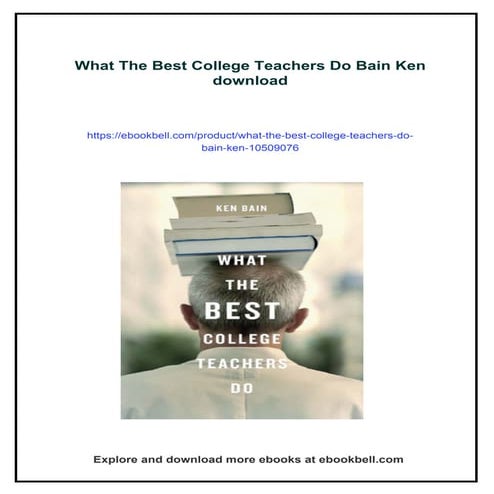 What The Best College Teachers Do Bain Ken | PDF