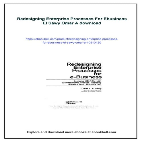 Redesigning Enterprise Processes For Ebusiness El Sawy Omar A | PDF