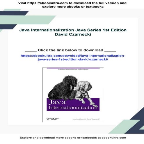 Java Internationalization Java Series 1st Edition David Czarnecki | PDF
