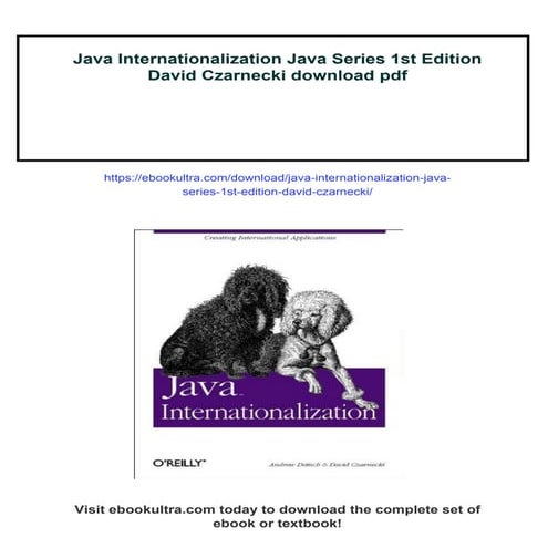 Java Internationalization Java Series 1st Edition David Czarnecki | PDF
