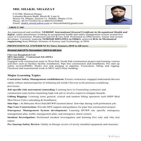 CV of shakil shazzat-HES | DOC