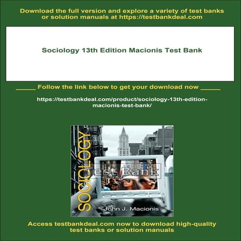 Sociology 13th Edition Macionis Test Bank | PDF