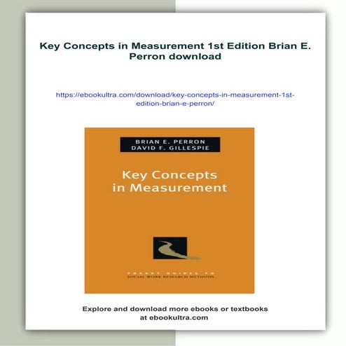 Key Concepts in Measurement 1st Edition Brian E. Perron | PDF