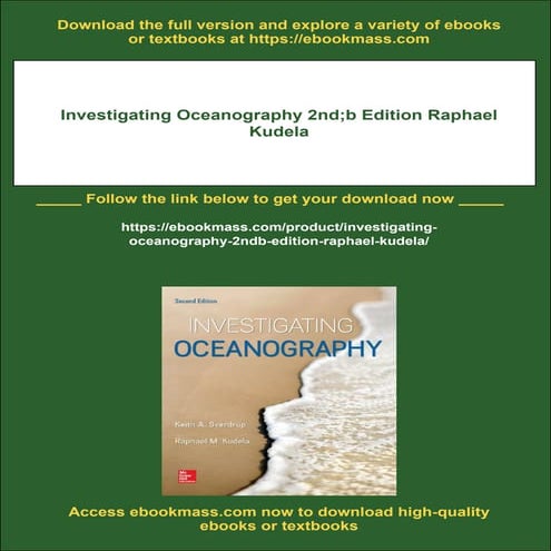 Investigating Oceanography 2nd;b Edition Raphael Kudela | PDF