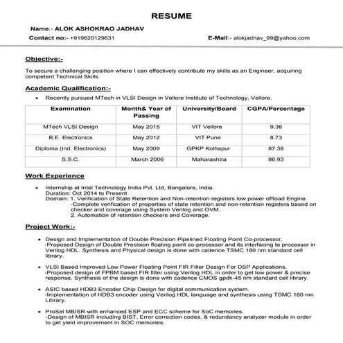 Alok Jadhav_resume | PDF