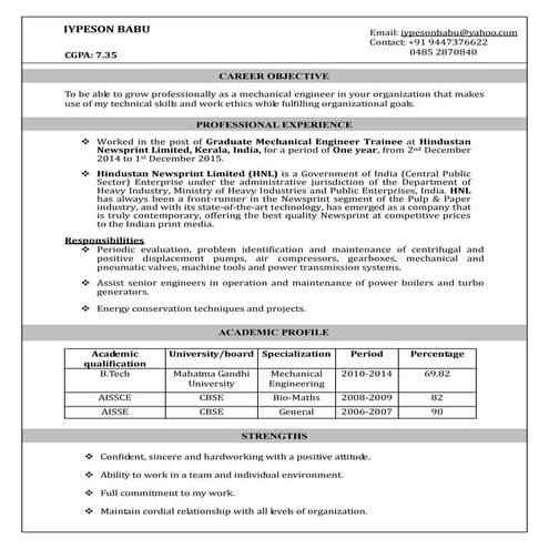 Resume Vinod (1) | PDF