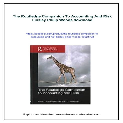 The Routledge Companion To Accounting And Risk Linsley Philip Woods | PDF