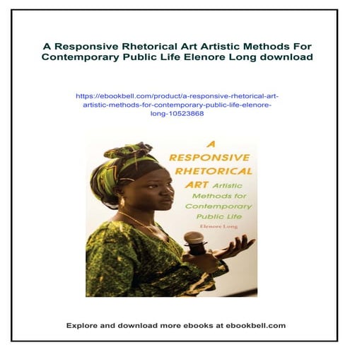 A Responsive Rhetorical Art Artistic Methods For Contemporary Public ...