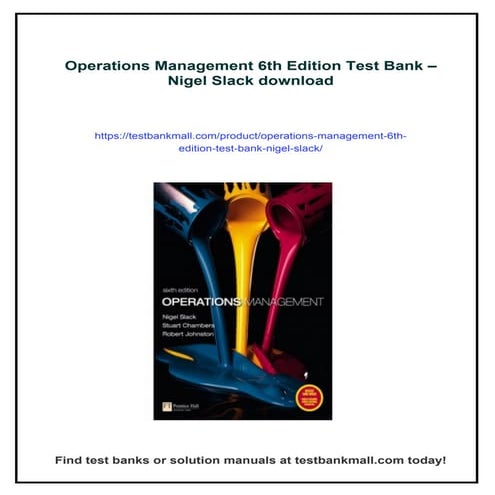 Operations Management 6th Edition Test Bank – Nigel Slack | PDF