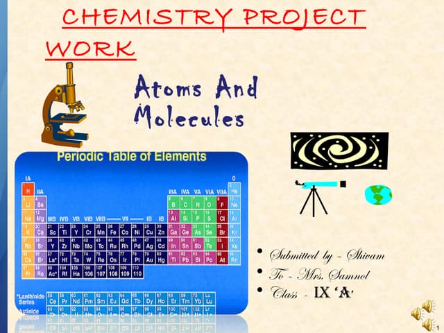 Atoms, elements and compounds | PPT