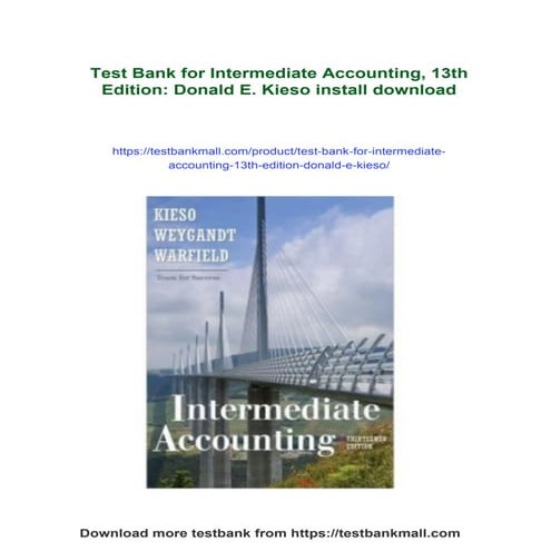 Test Bank For Intermediate Accounting 13th Edition Donald E Kieso Pdf