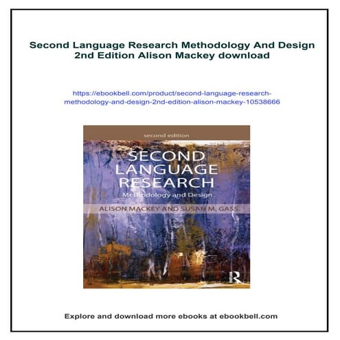 Second Language Research Methodology And Design 2nd Edition Alison ...