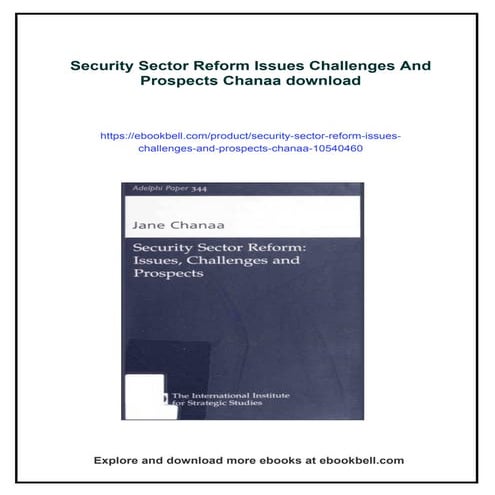 Security Sector Reform Issues Challenges And Prospects Chanaa | PDF