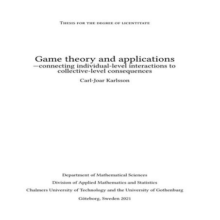 Game Theory and it's application in day to day life | PDF